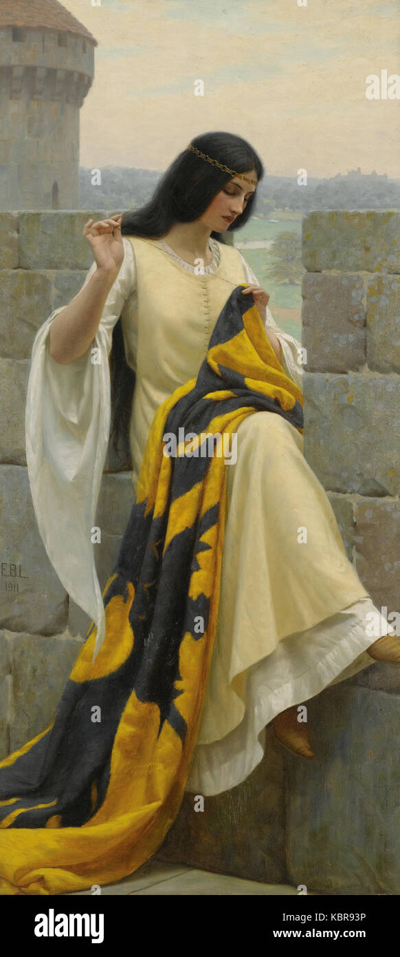 Leighton Stitching the Standard Stock Photo - Alamy