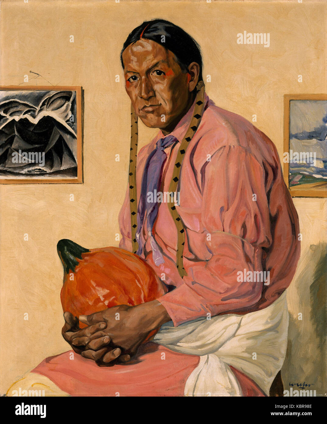 Walter Ufer Portrait of a Man with a Pumpkin (Museum of Fine Arts ...