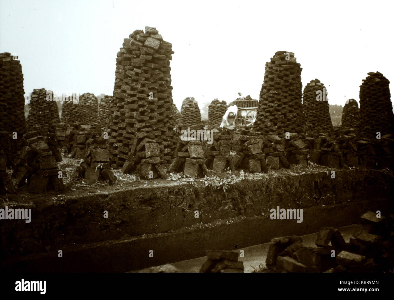 Peat stacks and cutting Stock Photo - Alamy