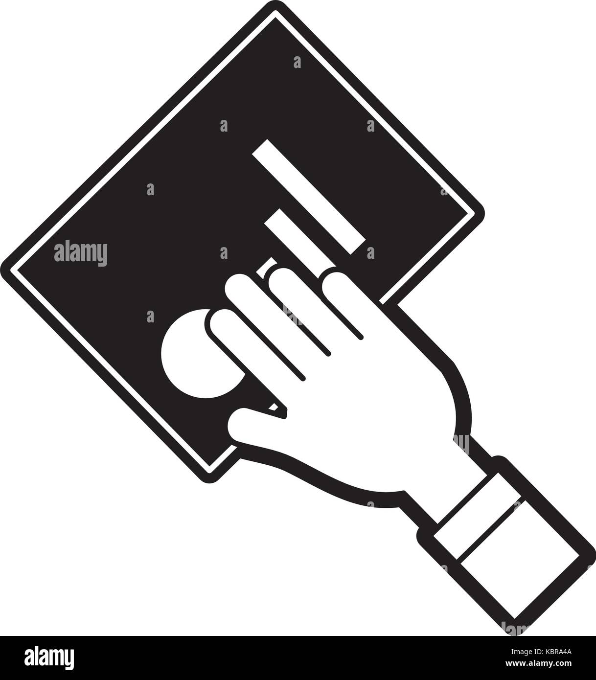 hand with report document icon over white background vector ...