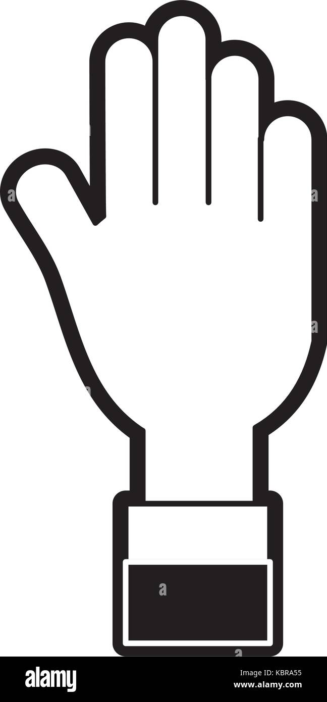 human hand icon over white background vector illustration Stock Vector ...