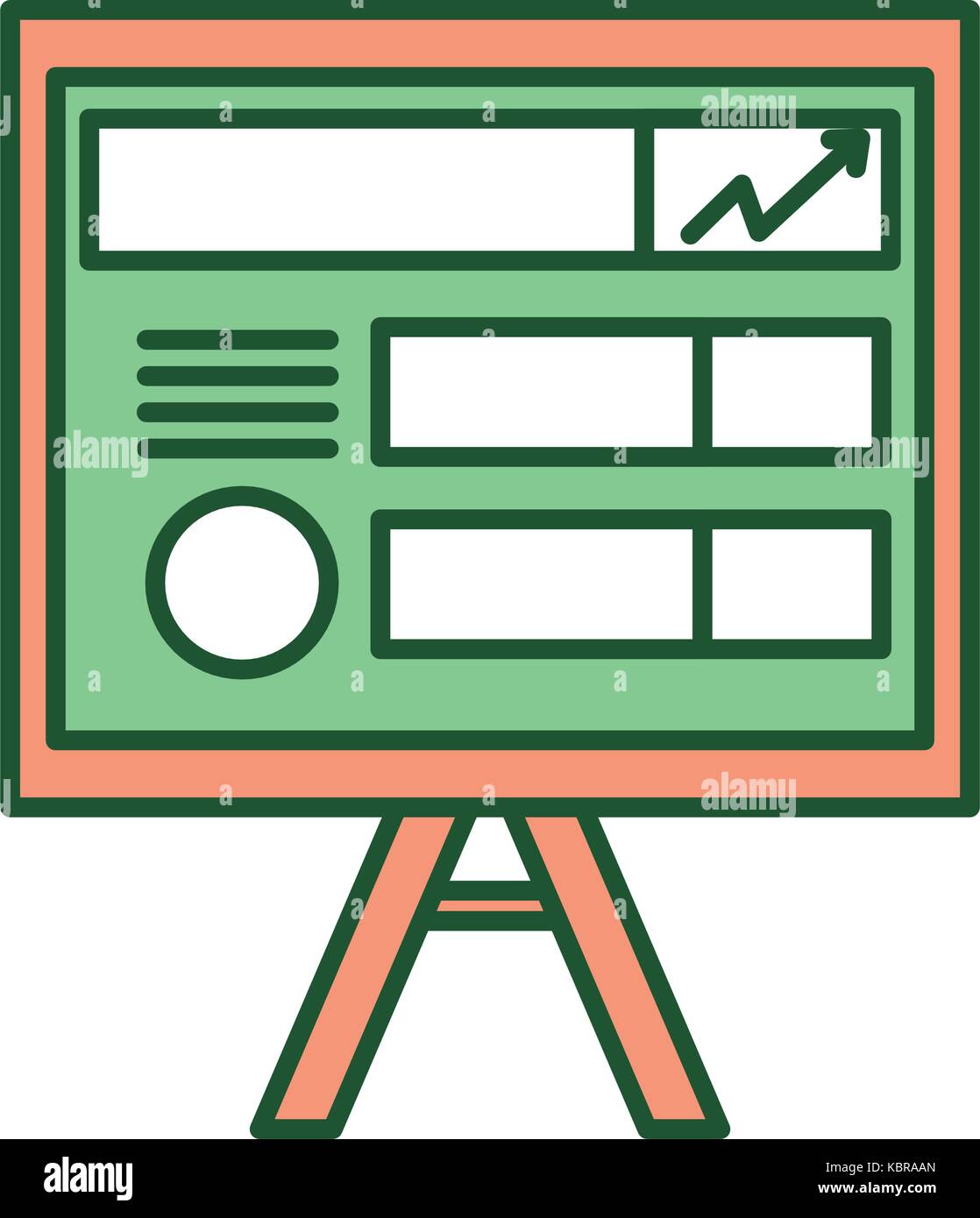 presentation board icon over white background vector illustration Stock ...