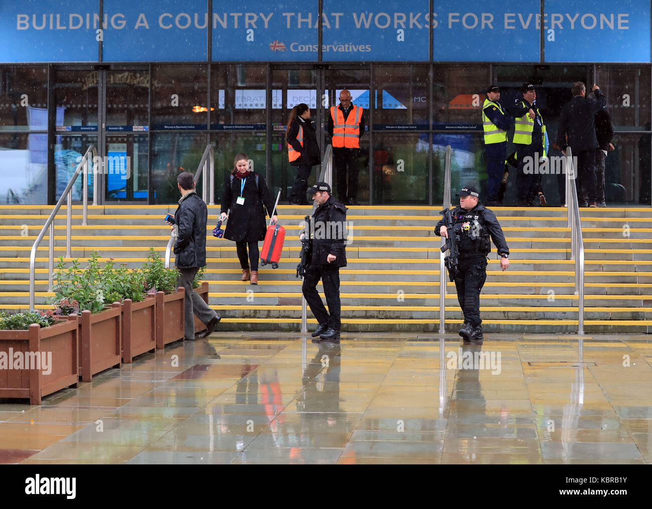 Armed police at the Conservative Party Conference at the Manchester ...