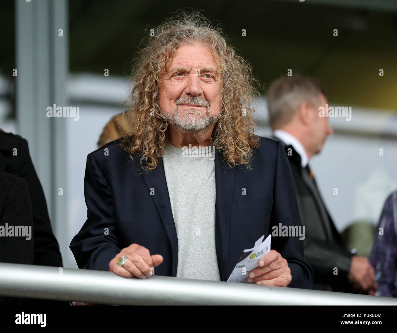 Robert Plant in the stands before kick off of the Sky Bet Championship ...