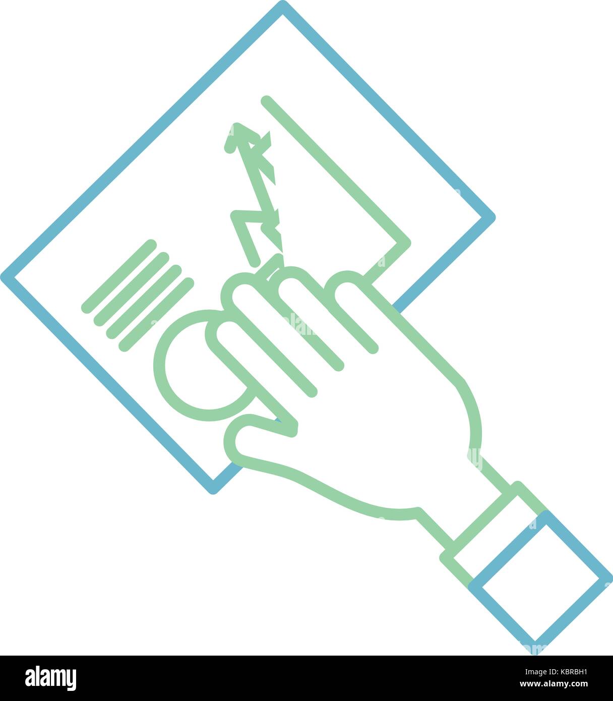 hand with report document icon over white background vector ...