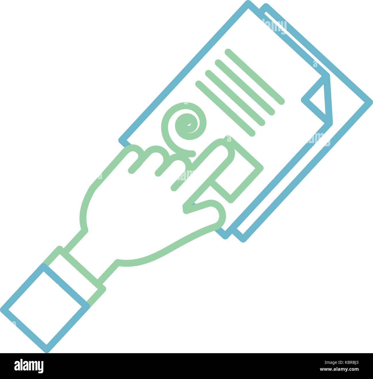 hand with report document icon over white background vector ...
