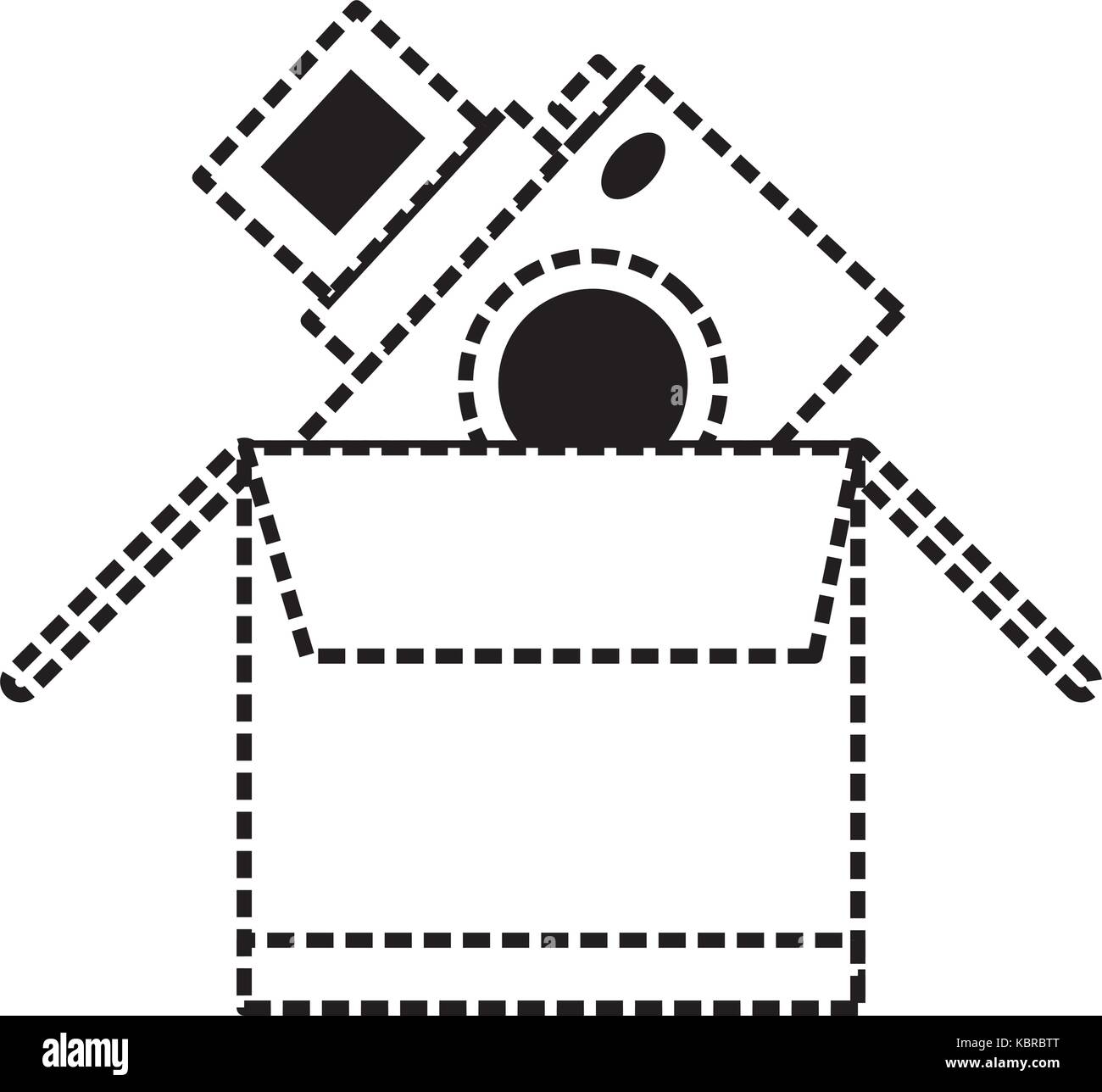 box with photographic camera icon over white background vector ...