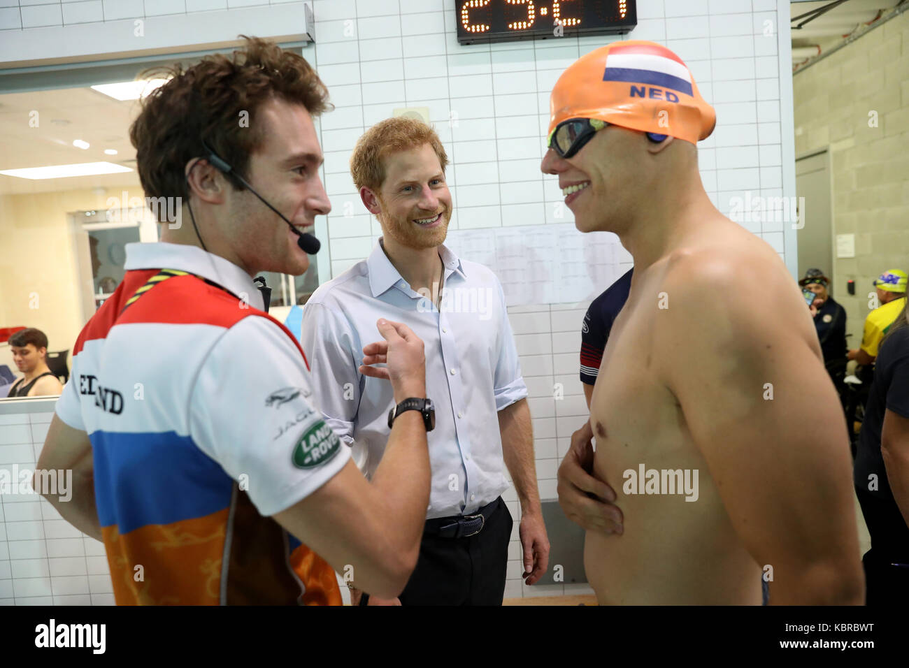 Prince Harry at the Swimming Finals at Toronto Pan Am Sports Centre at ...