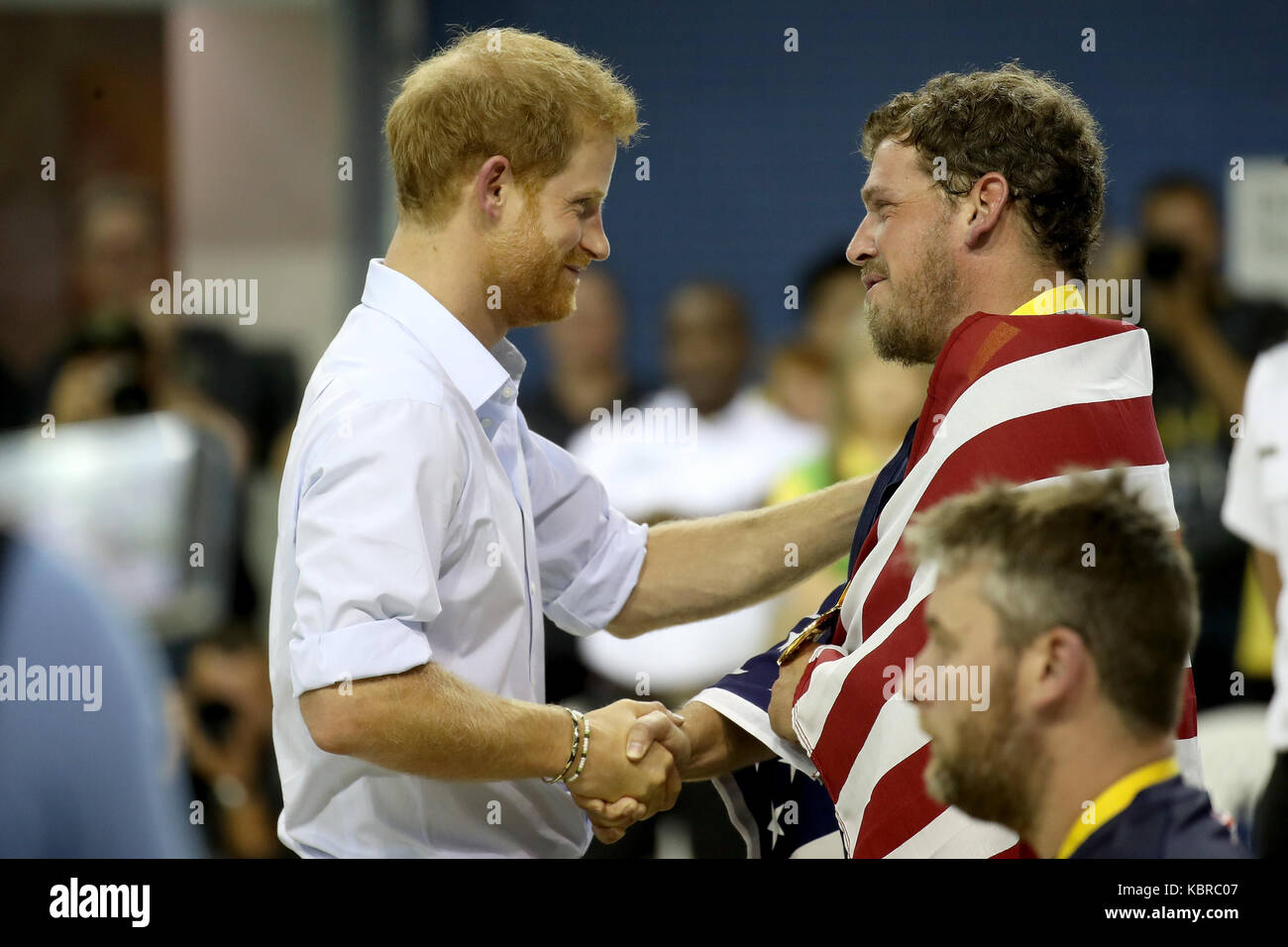 Prince Harry at the Swimming Finals at Toronto Pan Am Sports Centre at ...