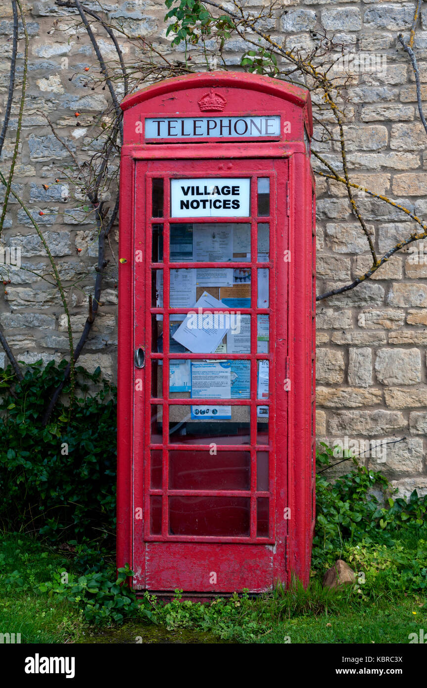 Telephone box used for village notices, Bradden, Northamptonshire ...