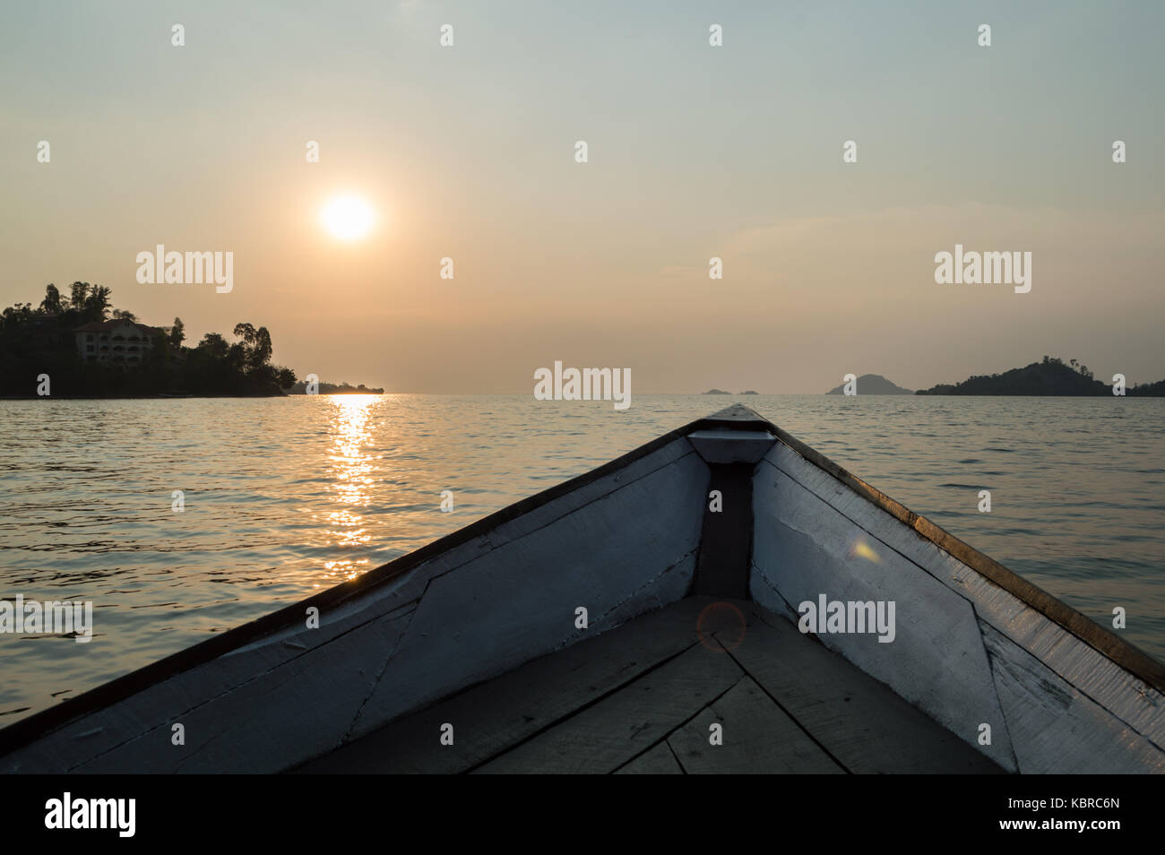 Sunset Boat Ride on Lake Kivu, Kibuye, Rwanda Stock Photo - Alamy