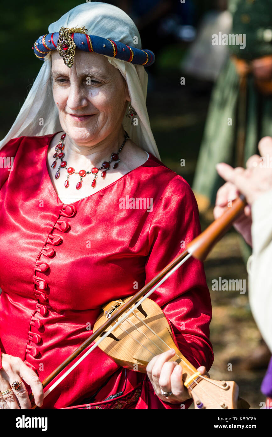 England, Sandwich. Living history re-enactment. Elderly Medieval ...
