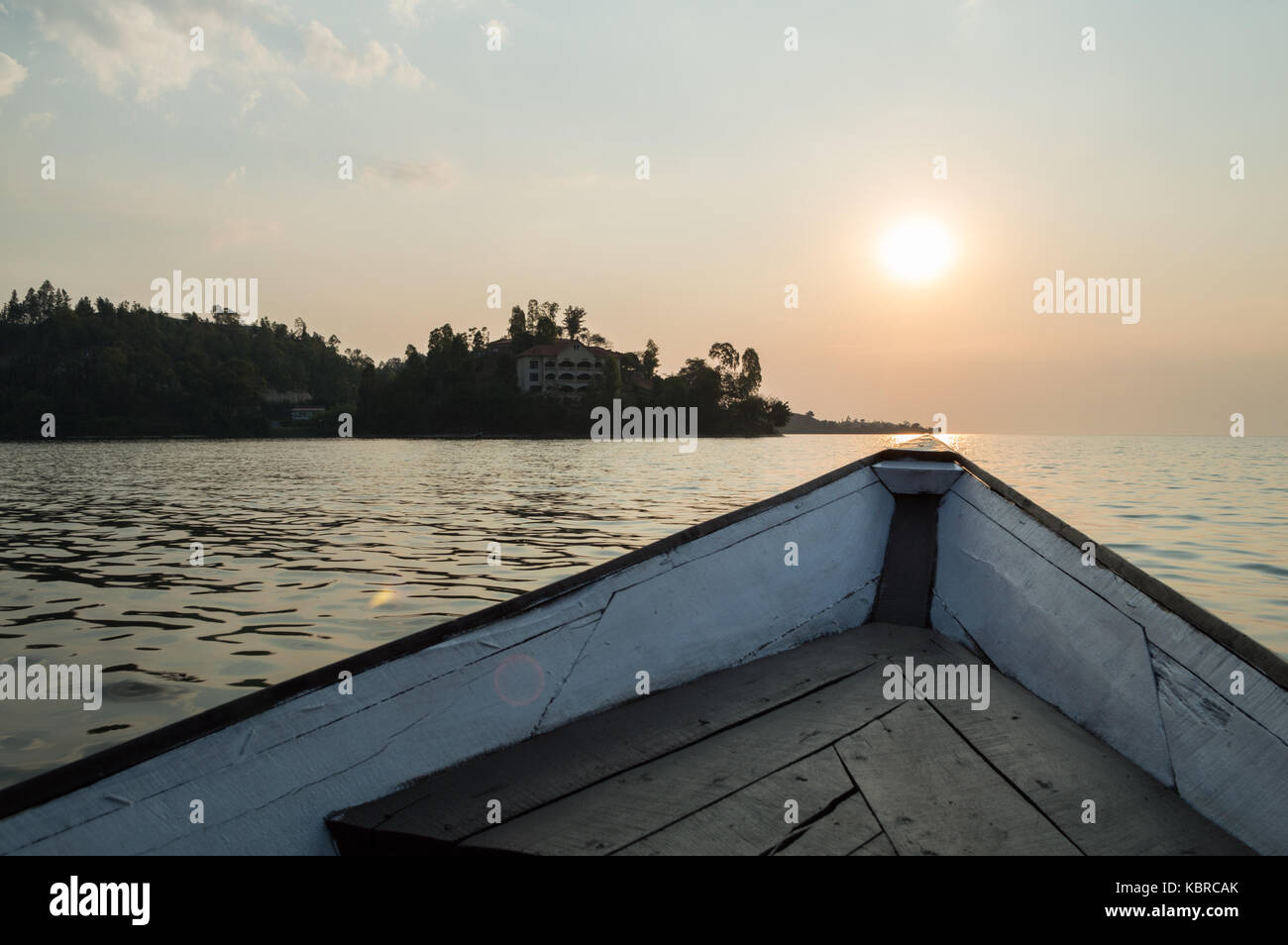 Sunset Boat Ride on Lake Kivu, Kibuye, Rwanda Stock Photo - Alamy