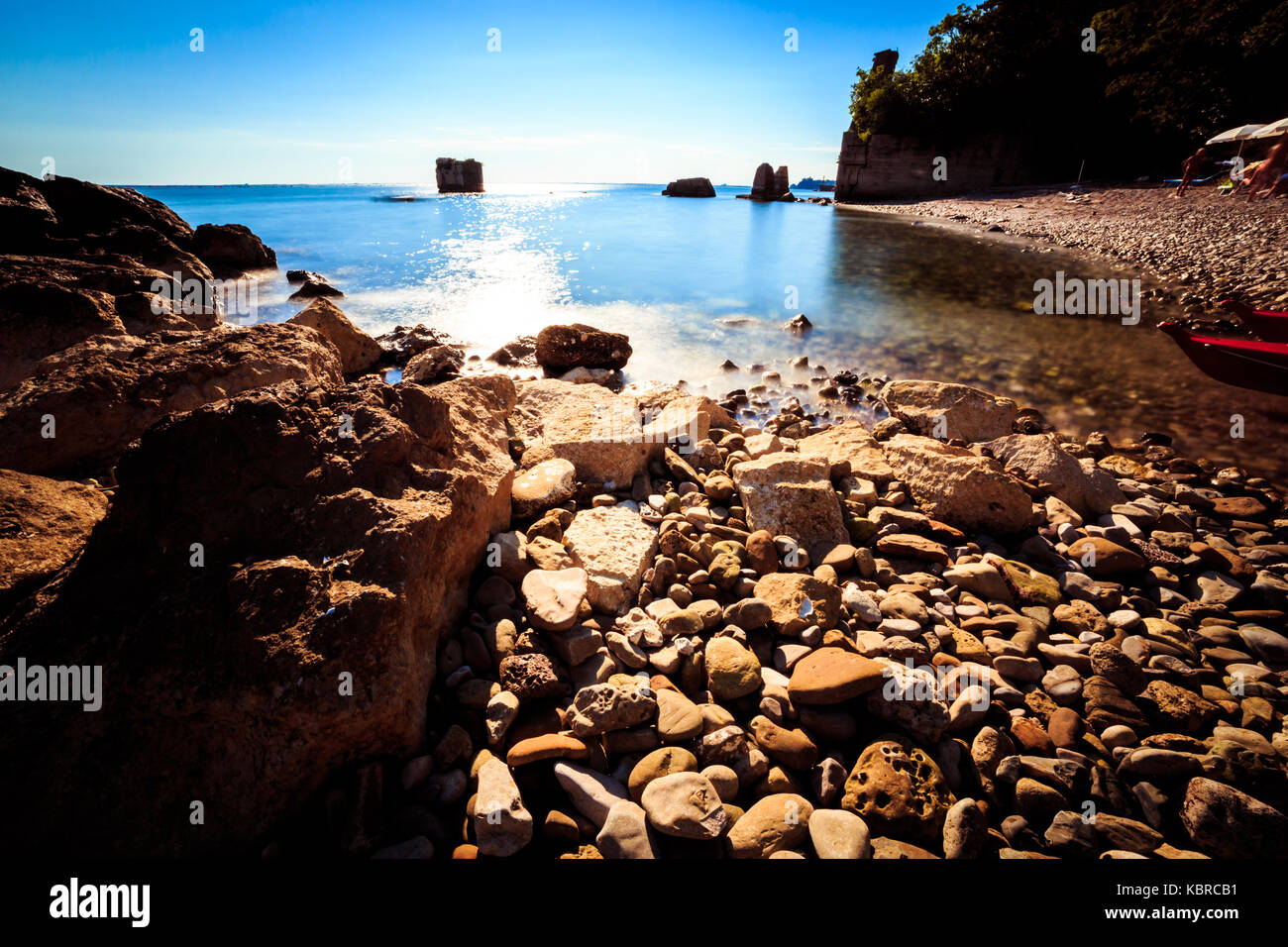 sunset in the gulf of Trieste Stock Photo - Alamy