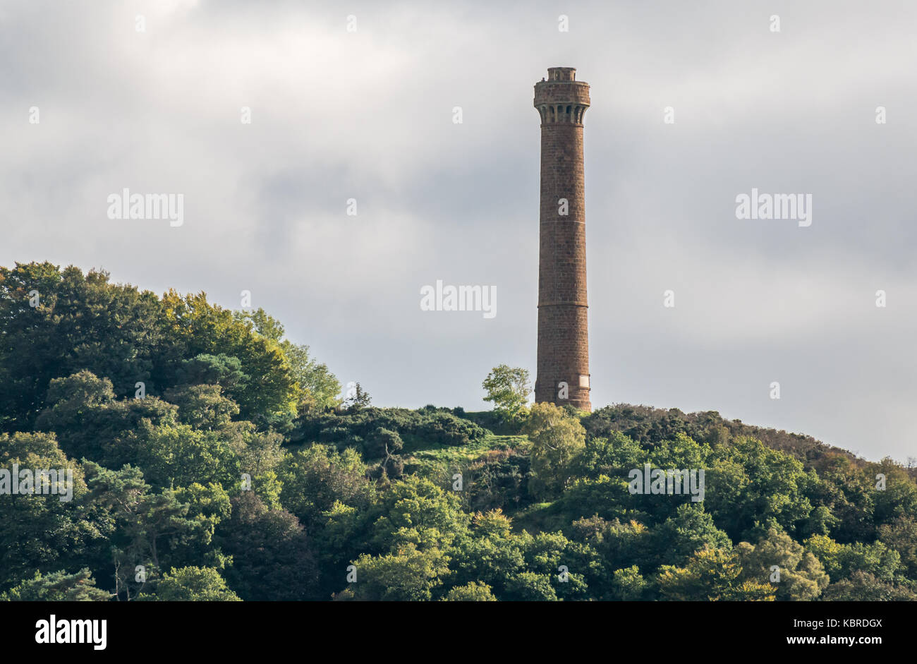 View of hilltop Victorian tower, Hopetoun Monument, on Byres Hill, East ...