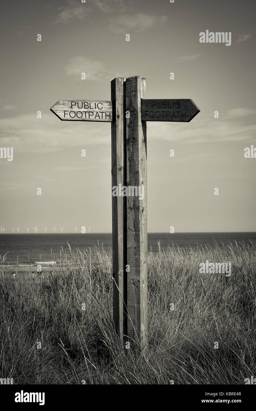 Old wooden sign on the beach in Spurn Point near Hull UK Stock Photo ...