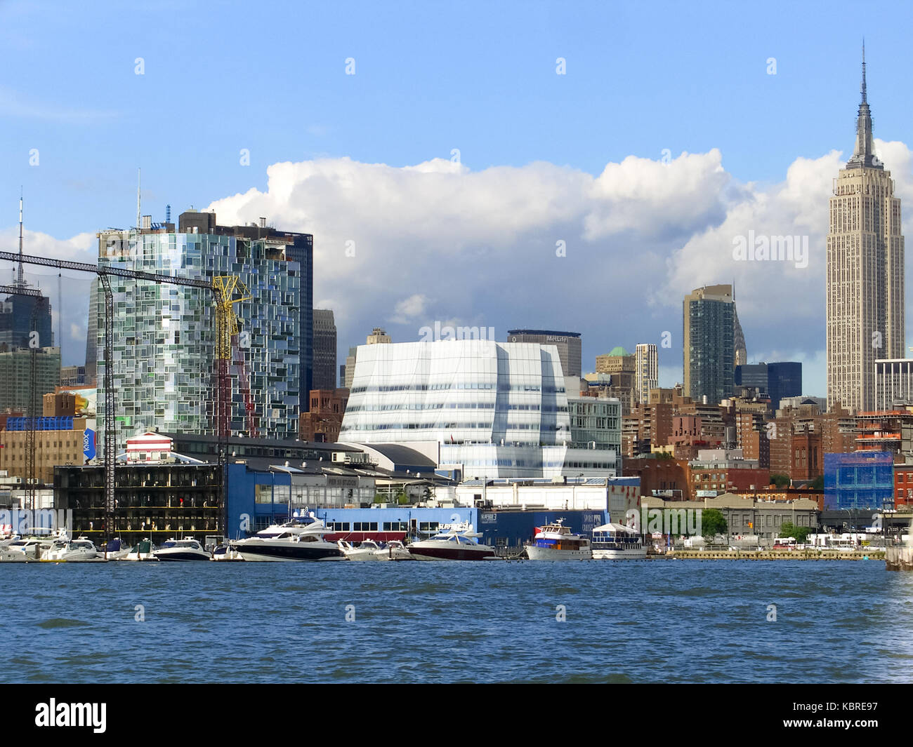 New York City west side skyline as seen from the Hudson River Stock ...