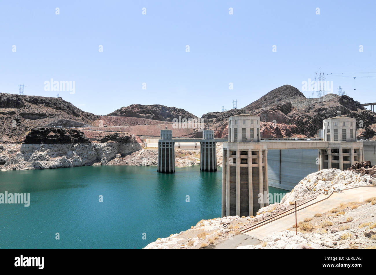 Hoover Dam, originally known as Boulder Dam, a concrete arch-gravity ...