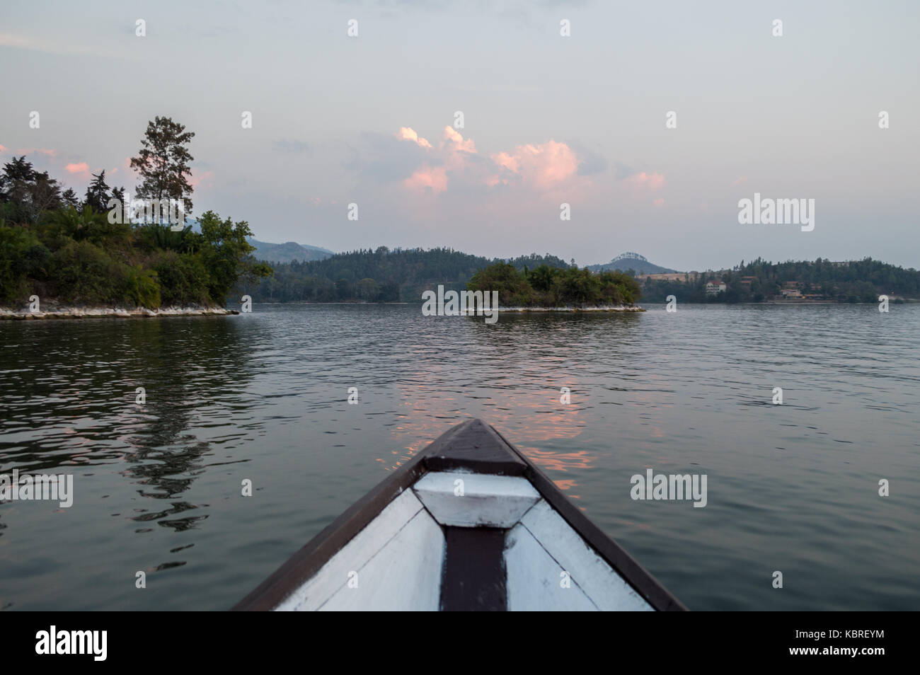 Sunset Boat Ride on Lake Kivu, Kibuye, Rwanda Stock Photo - Alamy