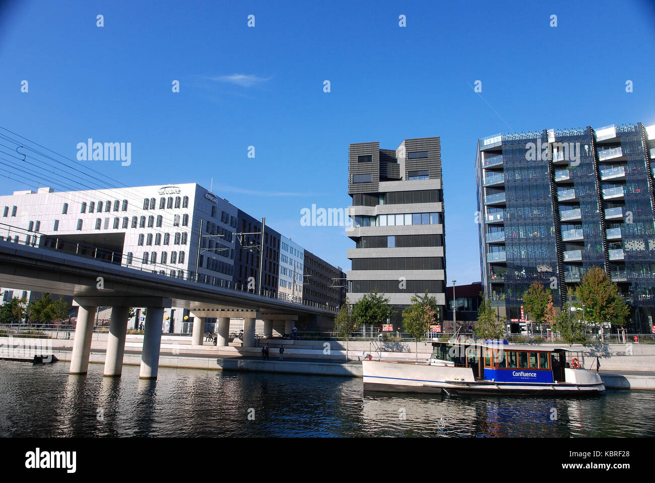 Confluence area, a district turned to the future, Lyon (France Stock ...