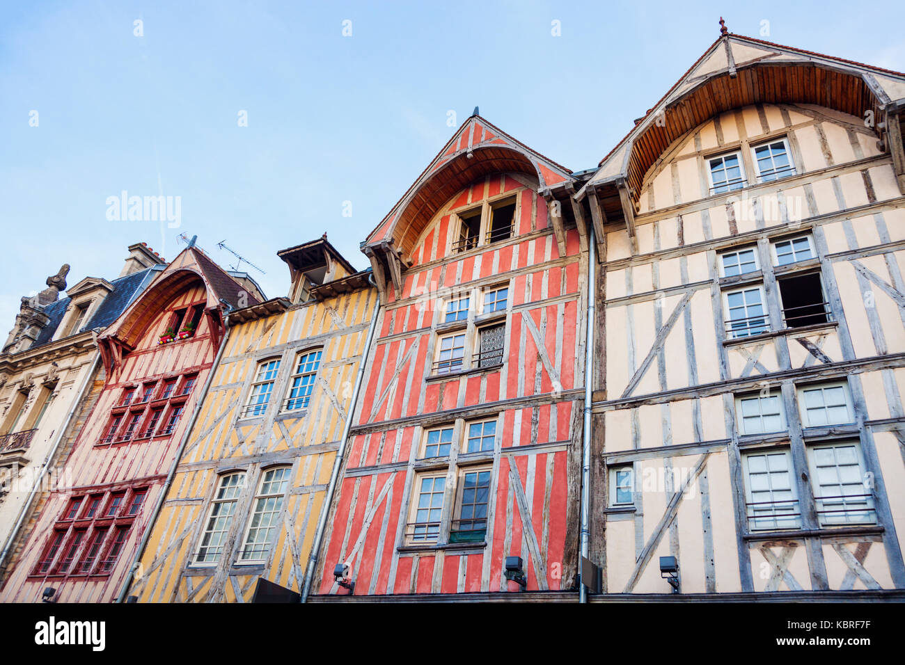 Old architecture of Troyes at sunset. Troyes, Grand Est, France Stock ...