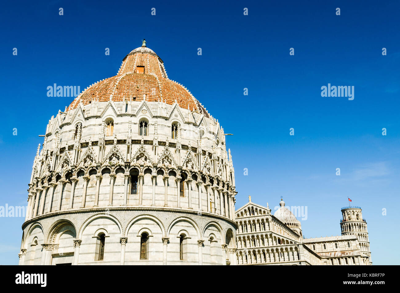 Pisa, Italy: Skyline of the leaning tower, cathedral and baptistery of ...