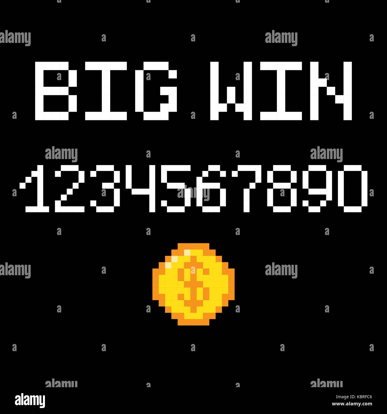 Vector 8 bit Big win Stock Vector Image & Art - Alamy