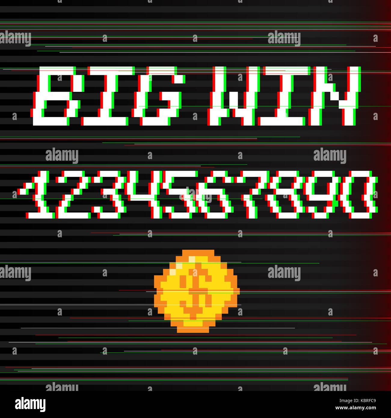 Vector 8 bit Big win Stock Vector Image & Art - Alamy