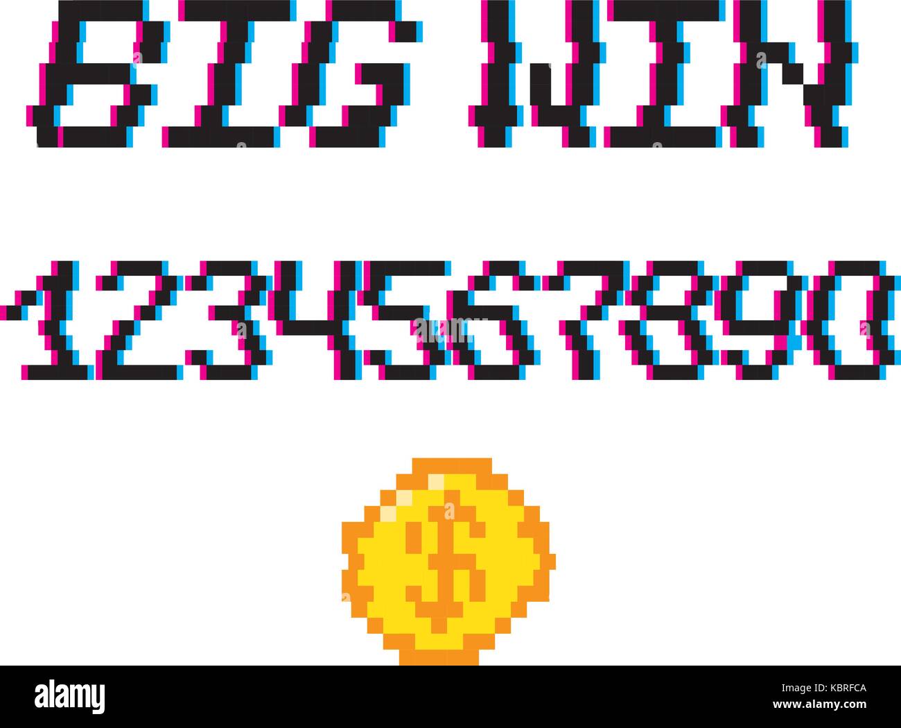 Vector 8 bit Big win Stock Vector Image & Art - Alamy