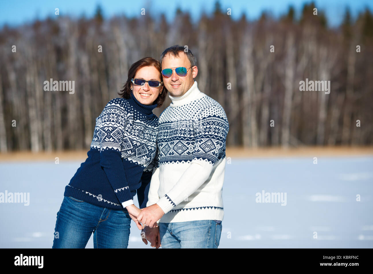 Positive smiling happy dating couple outdoors Stock Photo - Alamy