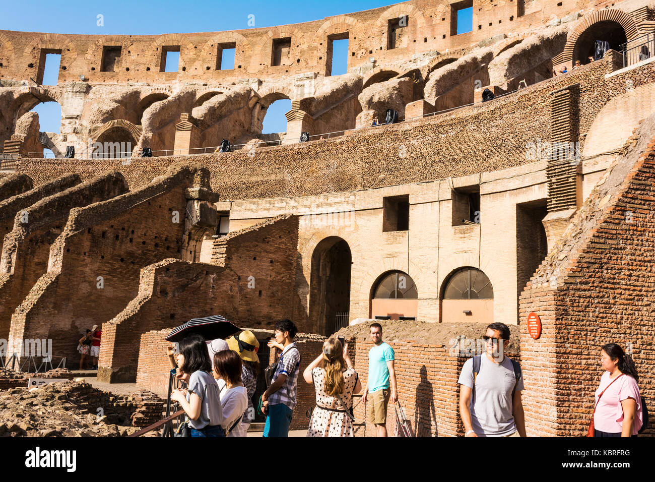 Rome, Italy - August 31, 2017 - Interior of the Colosseum, Rome. Also ...