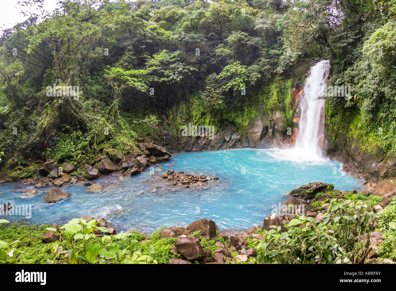 Beautiful waterfall in northern Costa Rica inside the Tenorio National ...