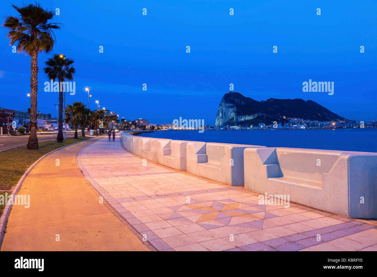 Panorama of Gibraltar seen from La Linea de la Concepcion. La Linea de ...