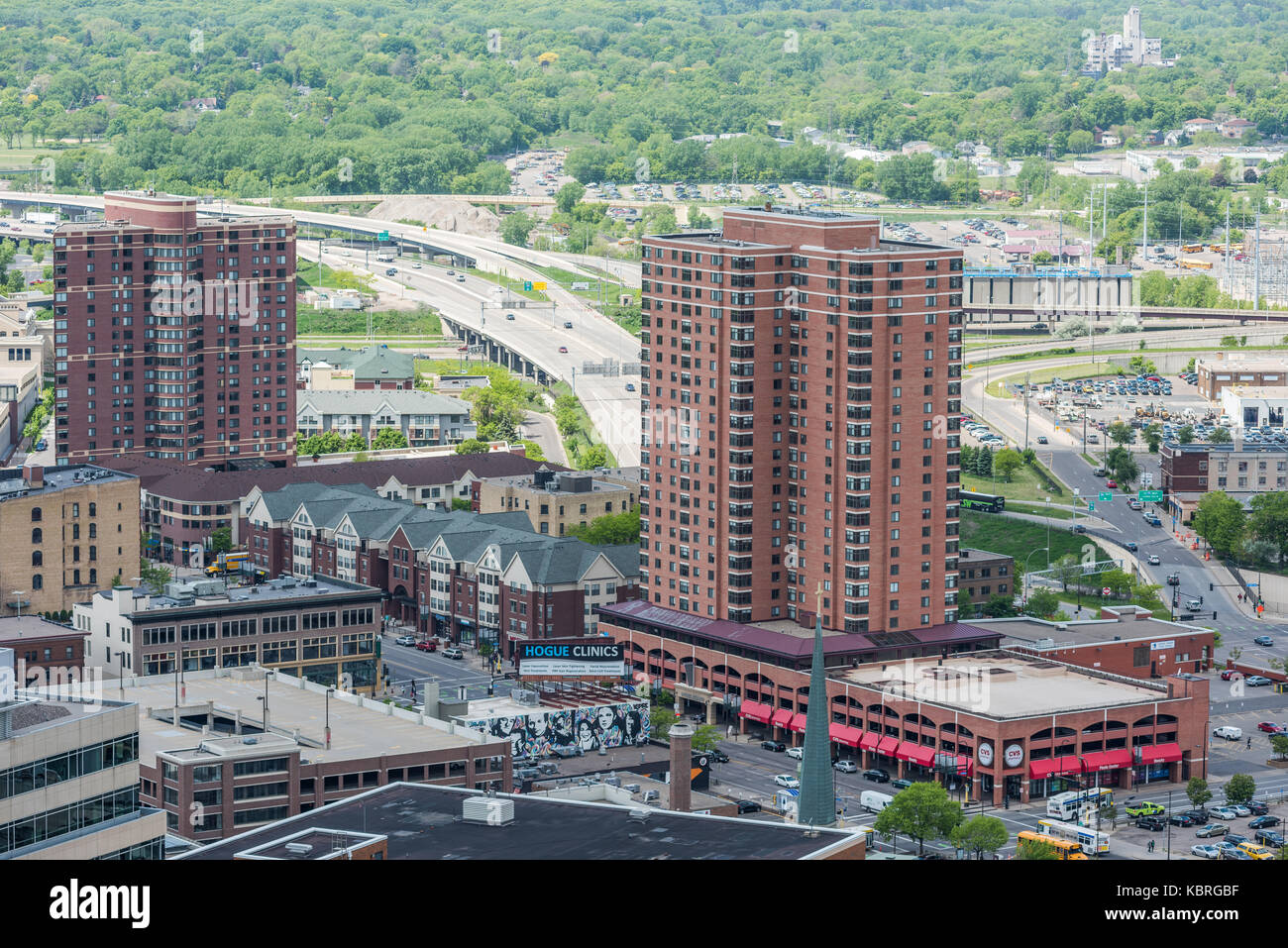 Aerial view of North Loop area Stock Photo - Alamy
