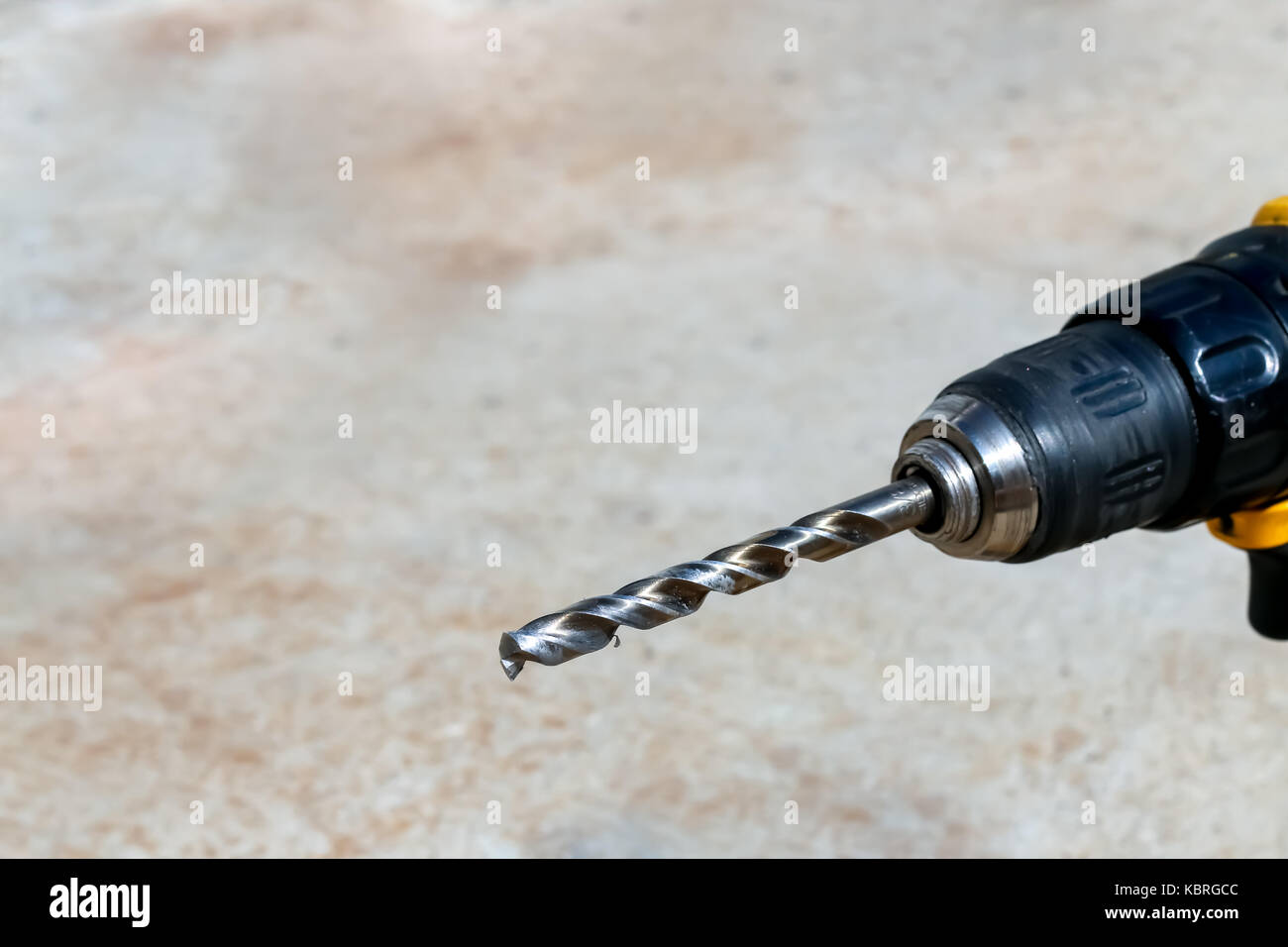 The Isolated Drill Bits with the Gray Ground Background Stock Photo - Alamy