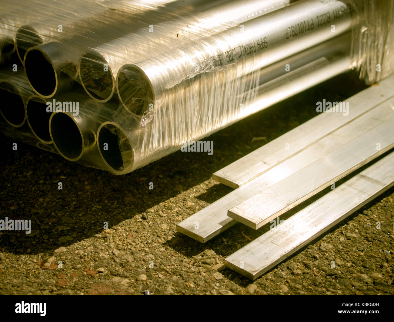 Stack of Many Pipes at the Construction Site Stock Photo - Alamy