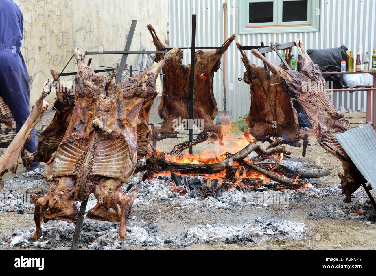 Patagonian country roast in weekend Stock Photo - Alamy
