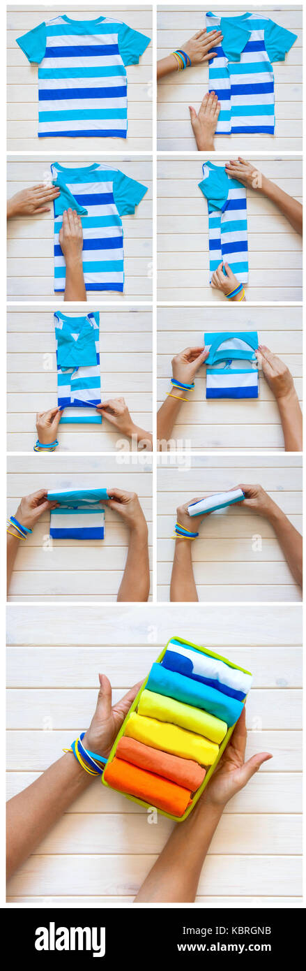 Folding the T-shirt. Keeping things in the Japanese system. Master ...