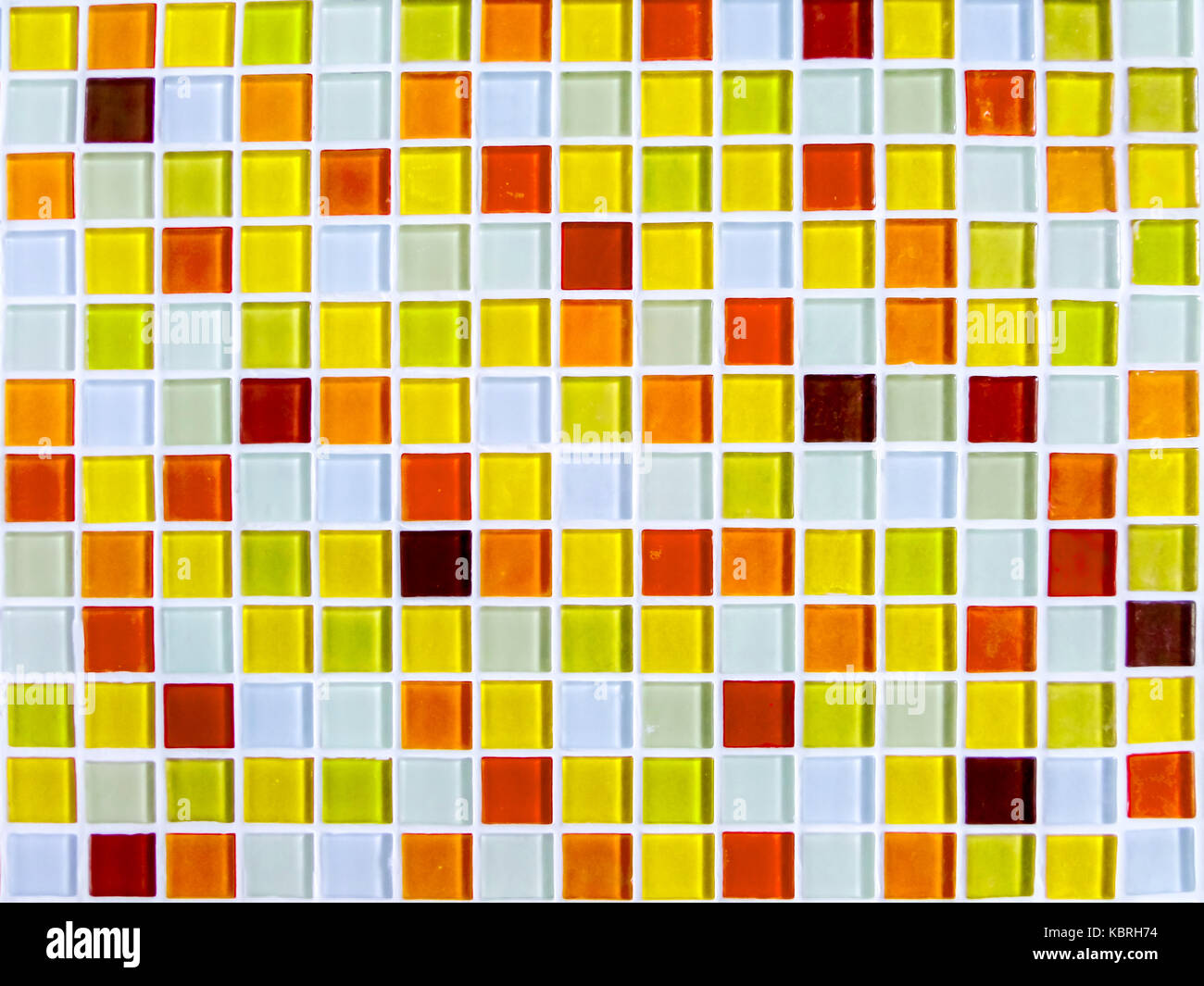 mosaic wall tile orange yellow tone color closeup Stock Photo - Alamy