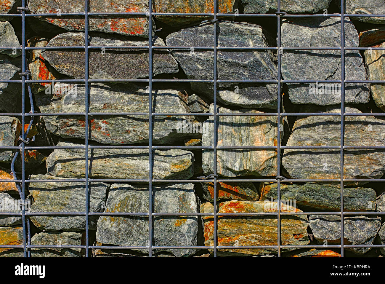 Gabion Retaining Wall Blocks with Mesh Wire Stone Basket Stock Photo ...