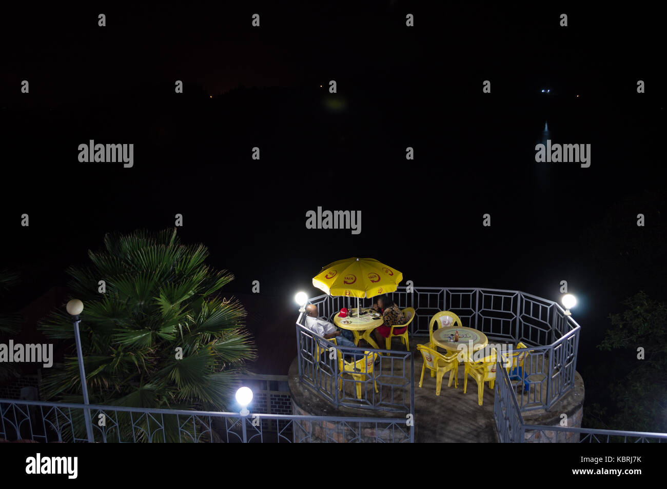 Nightshot of a Resort at Lake Kivu, Kibuye, Rwanda Stock Photo - Alamy