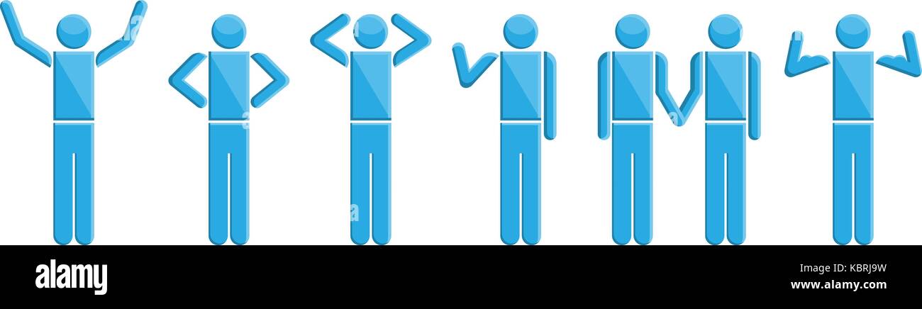 People in actions blue symbols, vector Stock Vector Image & Art - Alamy