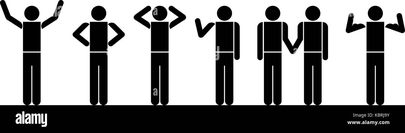 People in actions symbols, vector Stock Vector Image & Art - Alamy