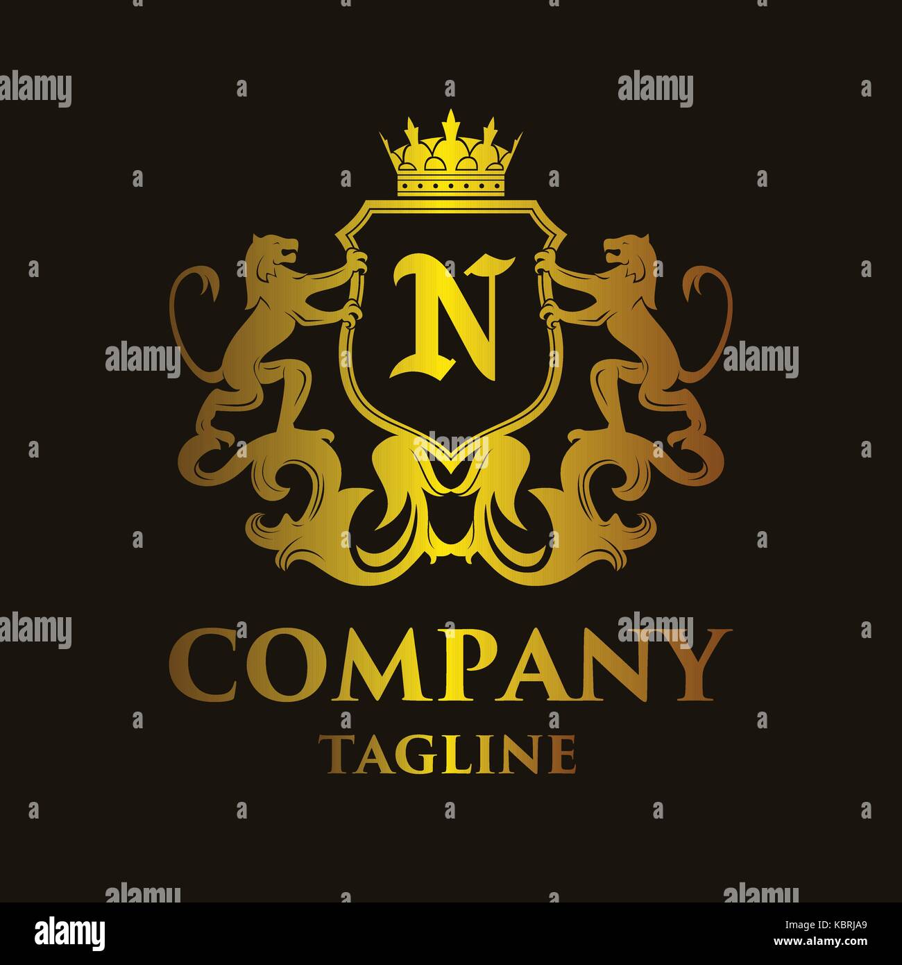 luxury Letter 'N' Logo Stock Vector Image & Art - Alamy