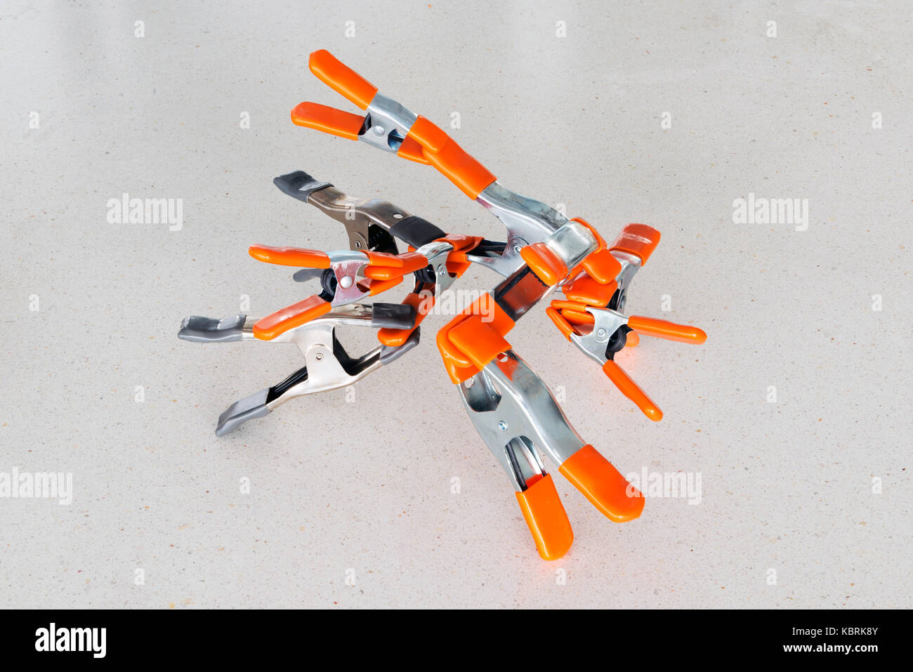 An abstract installation made by clamps Stock Photo - Alamy