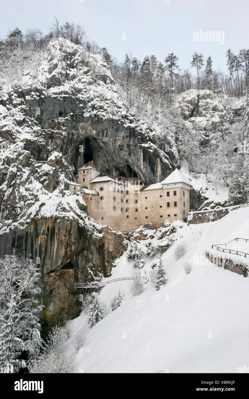 Predjama castle - Predjamski grad in winter, Slovenia Stock Photo - Alamy
