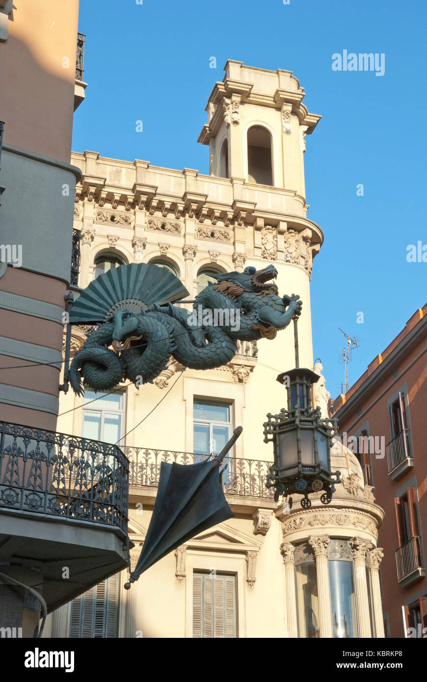 Dragon detail at house in Barcelona, Spain Stock Photo - Alamy