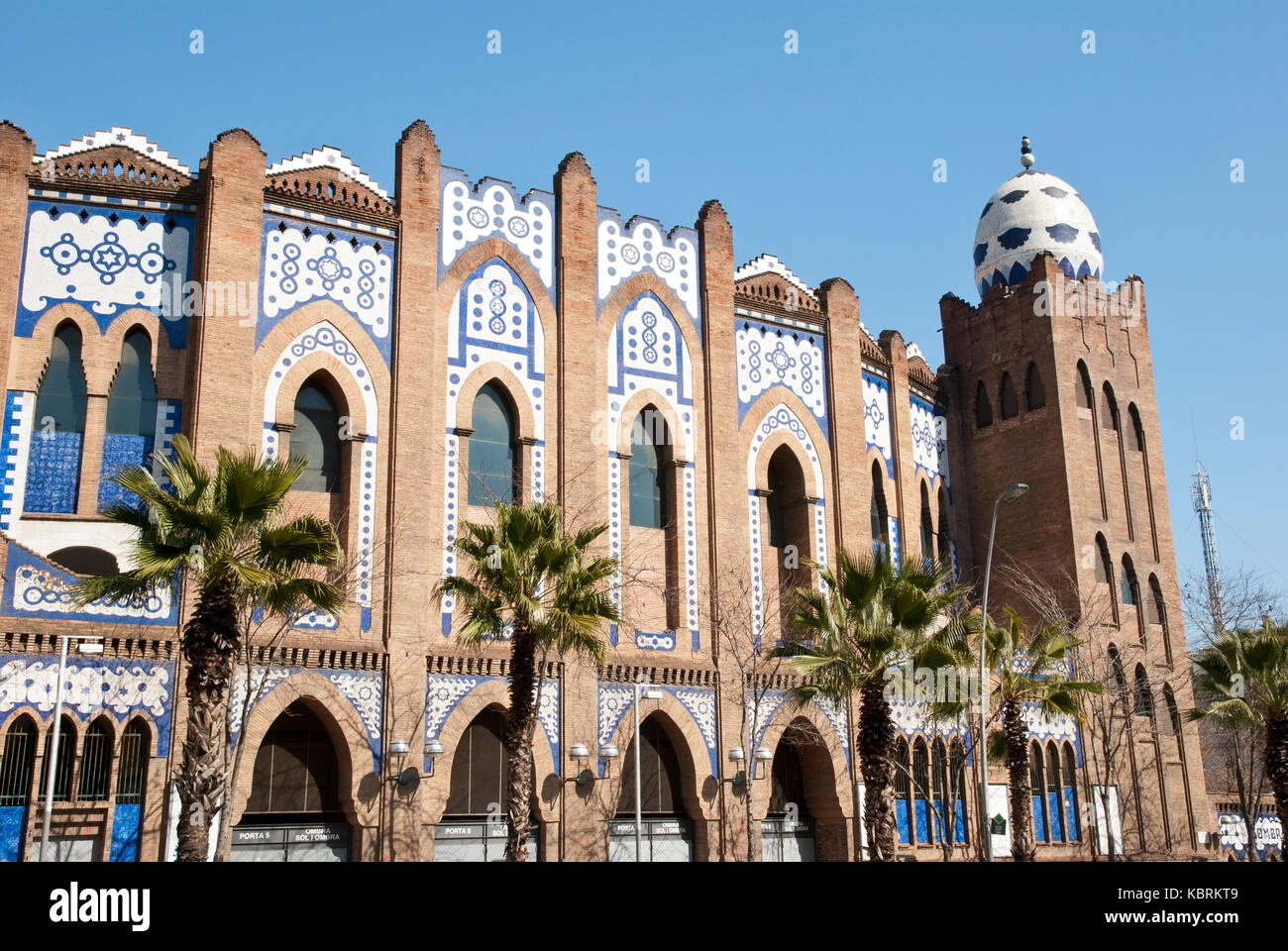 Bull ring, Plaza de Toros in Barcelona, Catalonia, Spain Stock Photo ...