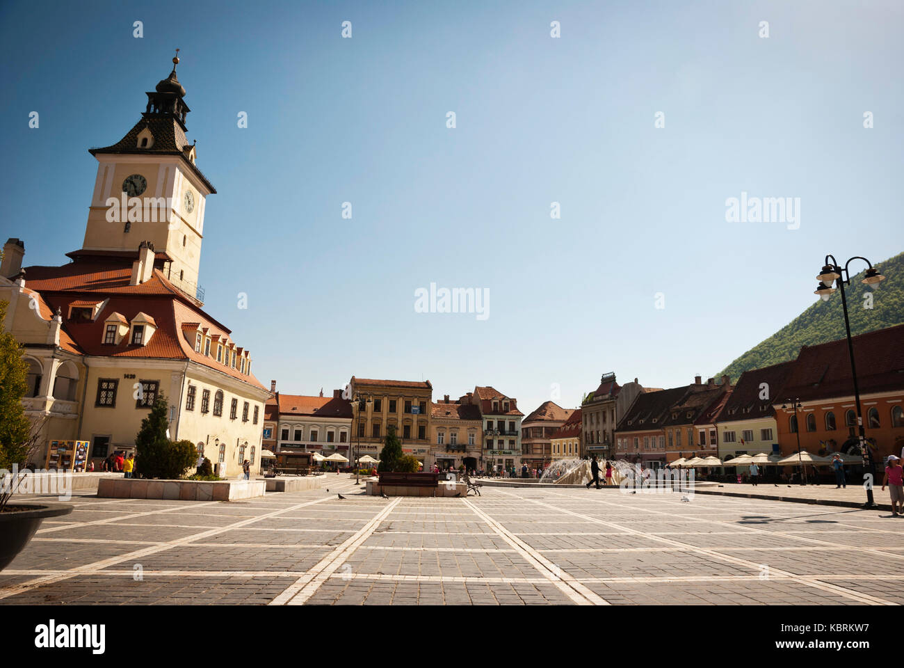 BRASOV, ROMANIA - MAY 3: Main square, piata Sfatului in city of Brasov ...