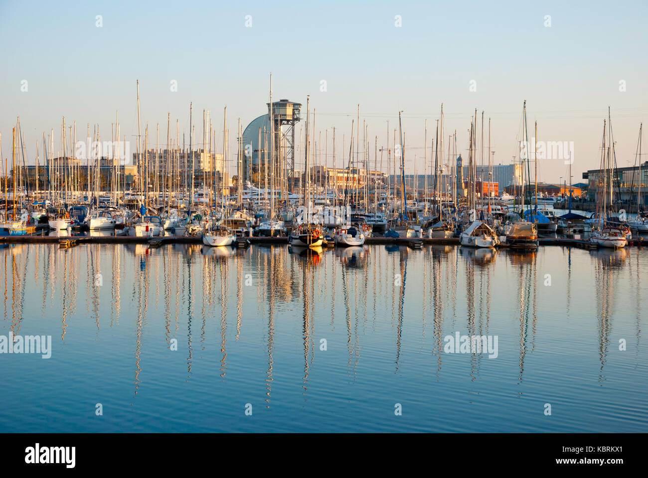 Yacht and sailing boat harbor, Barcelona, Spain Stock Photo - Alamy